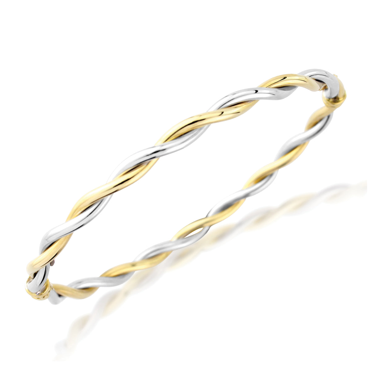 9ct Gold & White Gold Twisted Bangle– Warrenders Jewellers